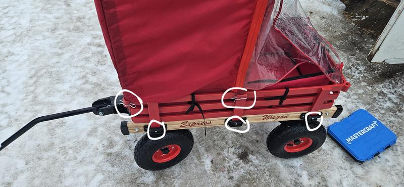 Millside Industries Express Kids' Convertible Wooden Wagon Sleigh/Sled ...