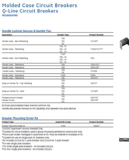 GE THQP 1/2 in. Frame Breaker Padlocking Handle Lock TQPPLCP - The Home ...