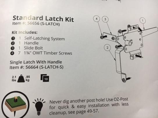 Oz-Post OWT (Ornamental Wood Ties) Ornamental Gate Latch with Single ...