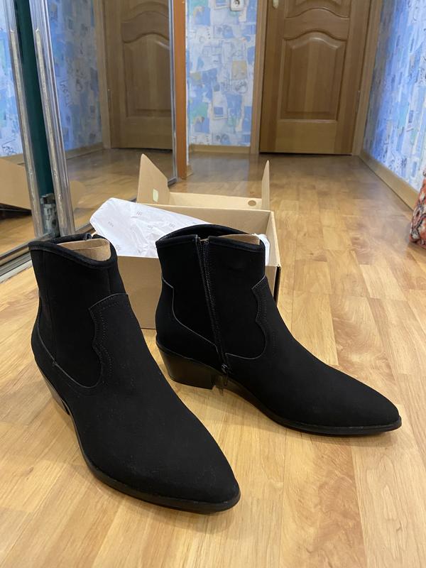 Ботинки из полиуретана на широком каблуке черный La Redoute Collections ...