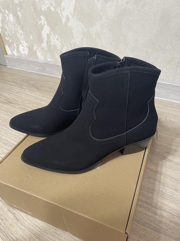 Ботинки из полиуретана на широком каблуке черный La Redoute Collections ...
