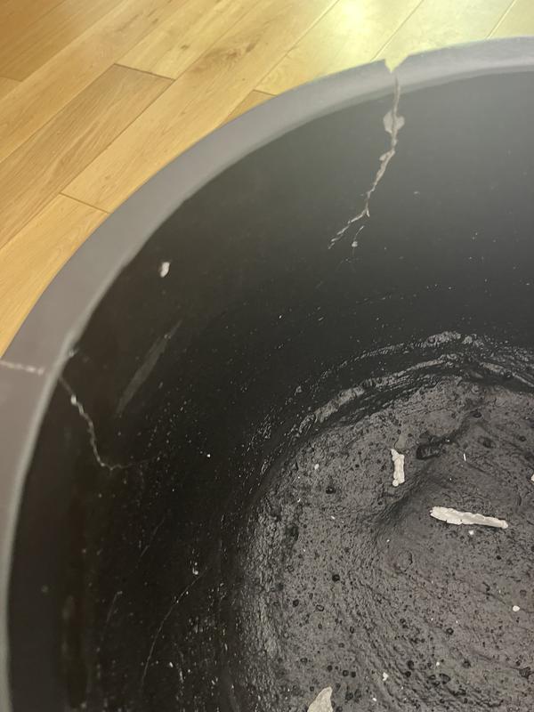 Florian flower pot with wooden feet, h42cm, black, Am.Pm | La Redoute