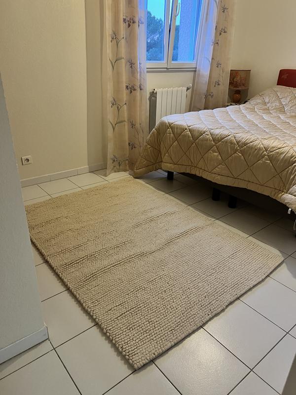 Diano knit effect wool rug, ecru, La Redoute Interieurs | La Redoute