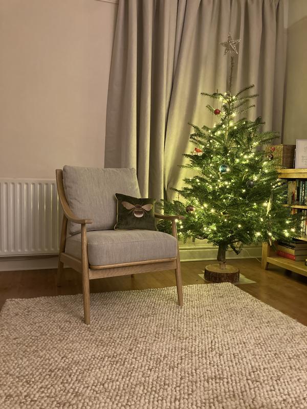 Arcot mid century linen armchair with solid ash frame, natural, Édité | La Redoute