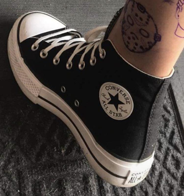 Chuck taylor all star lift canvas high top flatform trainers , black ...