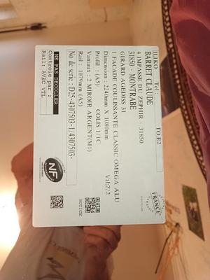 Porte de placard coulissante sur-mesure KAZED Miroir argent / béton cuivré | Leroy Merlin