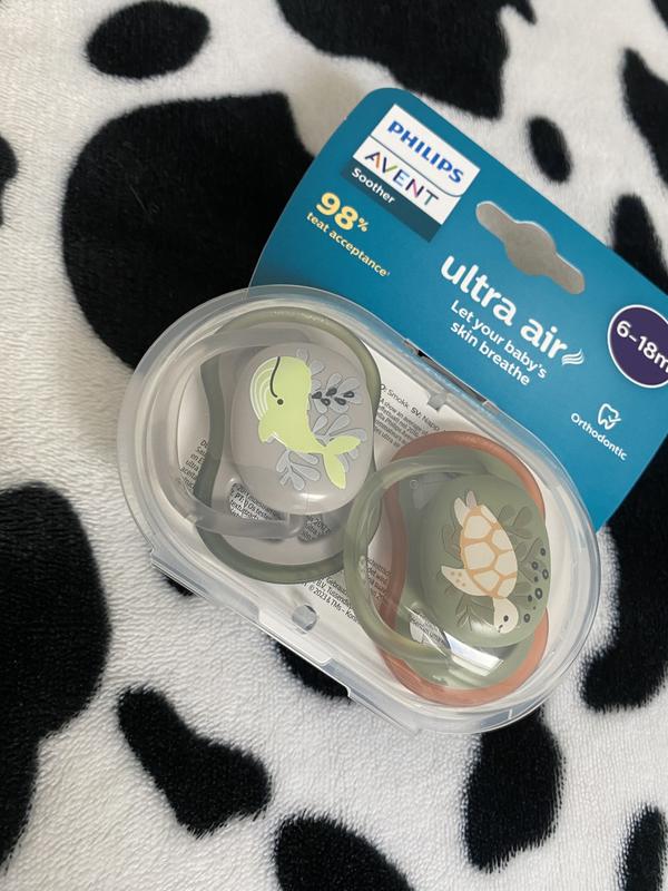 Lot de 2 sucettes ultra air 6/18 mois vert/gris Philips Avent | La Redoute