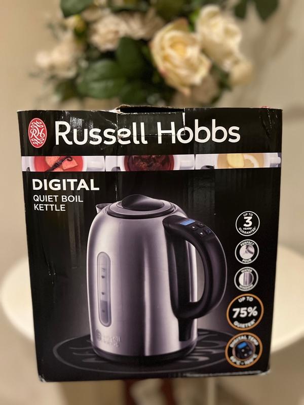 Digital Quiet Boil Kettle Brushed 21040 Russell Hobbs