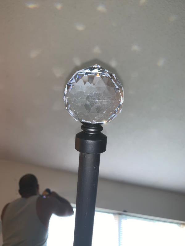 Exclusive Home Crystal Ball 1" Curtain Rod and Coordinating Finial Set ...