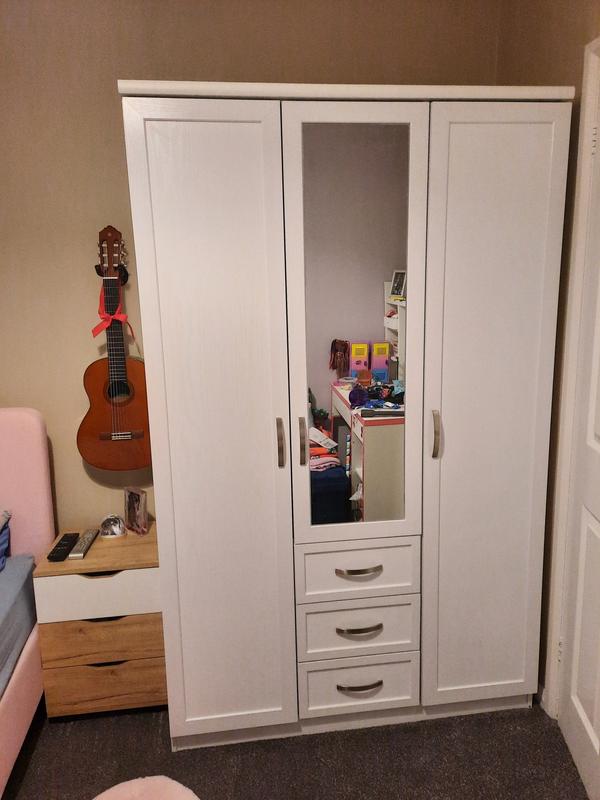 Camberley 3 door 3 drawer mirrored wardrobe store
